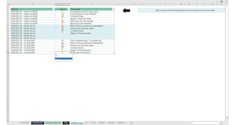 Excel Project Management Dashboard: Multiple Project Status Report - Etsy