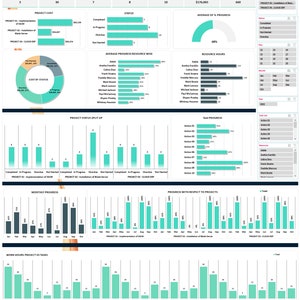 Project Management Dashboard Project Dashboard Multiple - Etsy