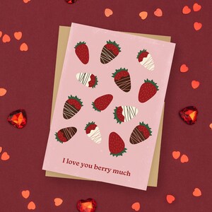 Printable Valentines Day Card I Love You Berry Much Chocolate Covered ...