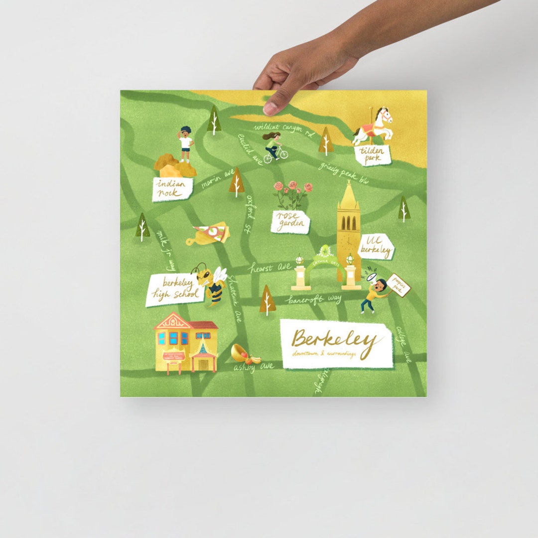 Illustrated Map of Berkeley, California (print) - Etsy