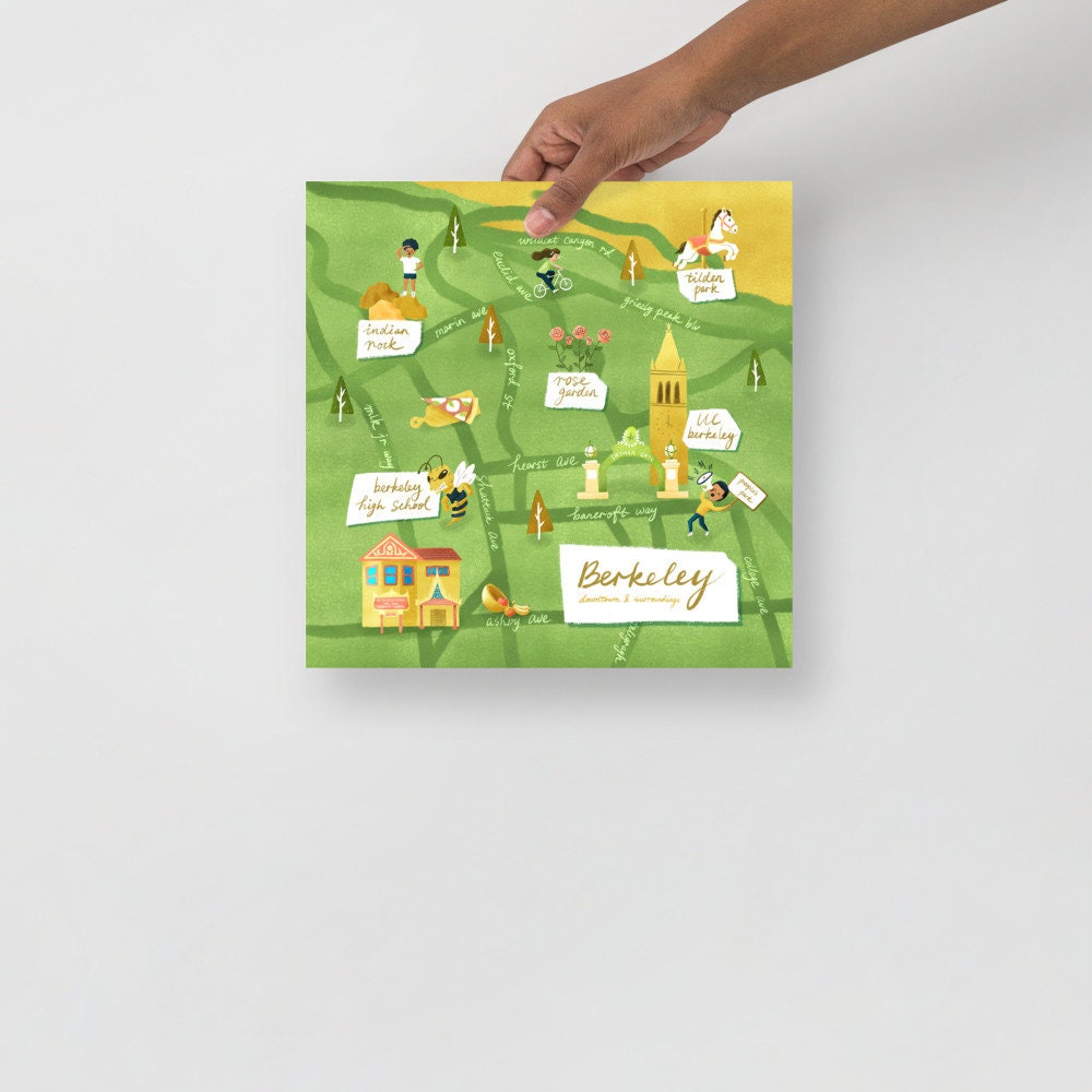 Illustrated Map of Berkeley, California (print) - Etsy