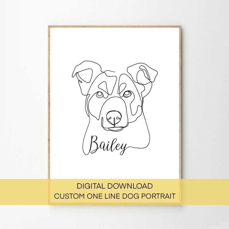 Custom Fine Line Dog Art - Etsy