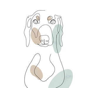 Custom Dog One Line Art With Color Personalized One Line | Etsy