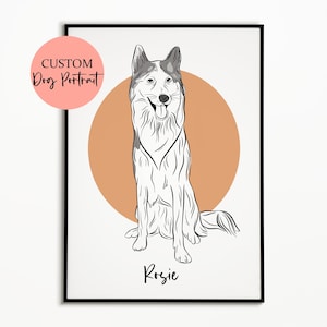 Custom Dog One Line Art With Color - Personalized One Line Art, Custom ...