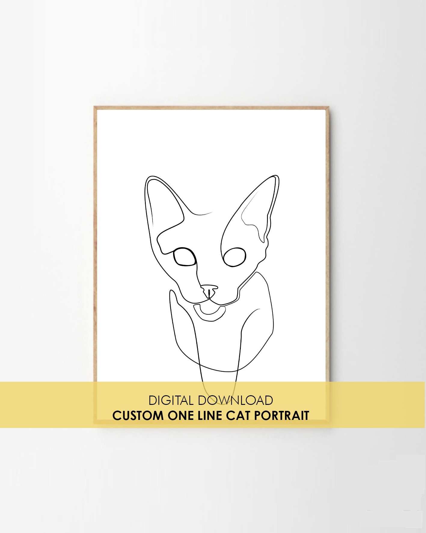 Cat Line Drawing Print Cat Print Personalised Printgiclée | Etsy