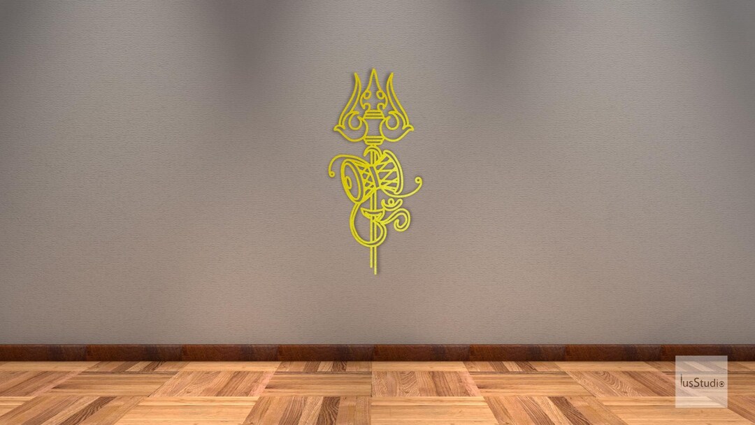 Shiva Trident Metal Wall Art and Decor, Mahadev Trishul Modern Metal ...