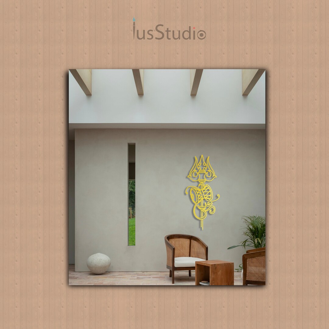 Shiva Trident Metal Wall Art and Decor, Mahadev Trishul Modern Metal ...