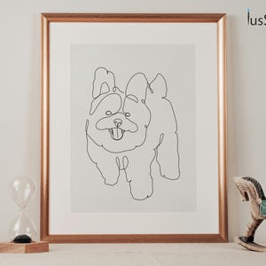 Custom Dog Line Art Portrait: Minimalist Pet Drawing (digital Download ...
