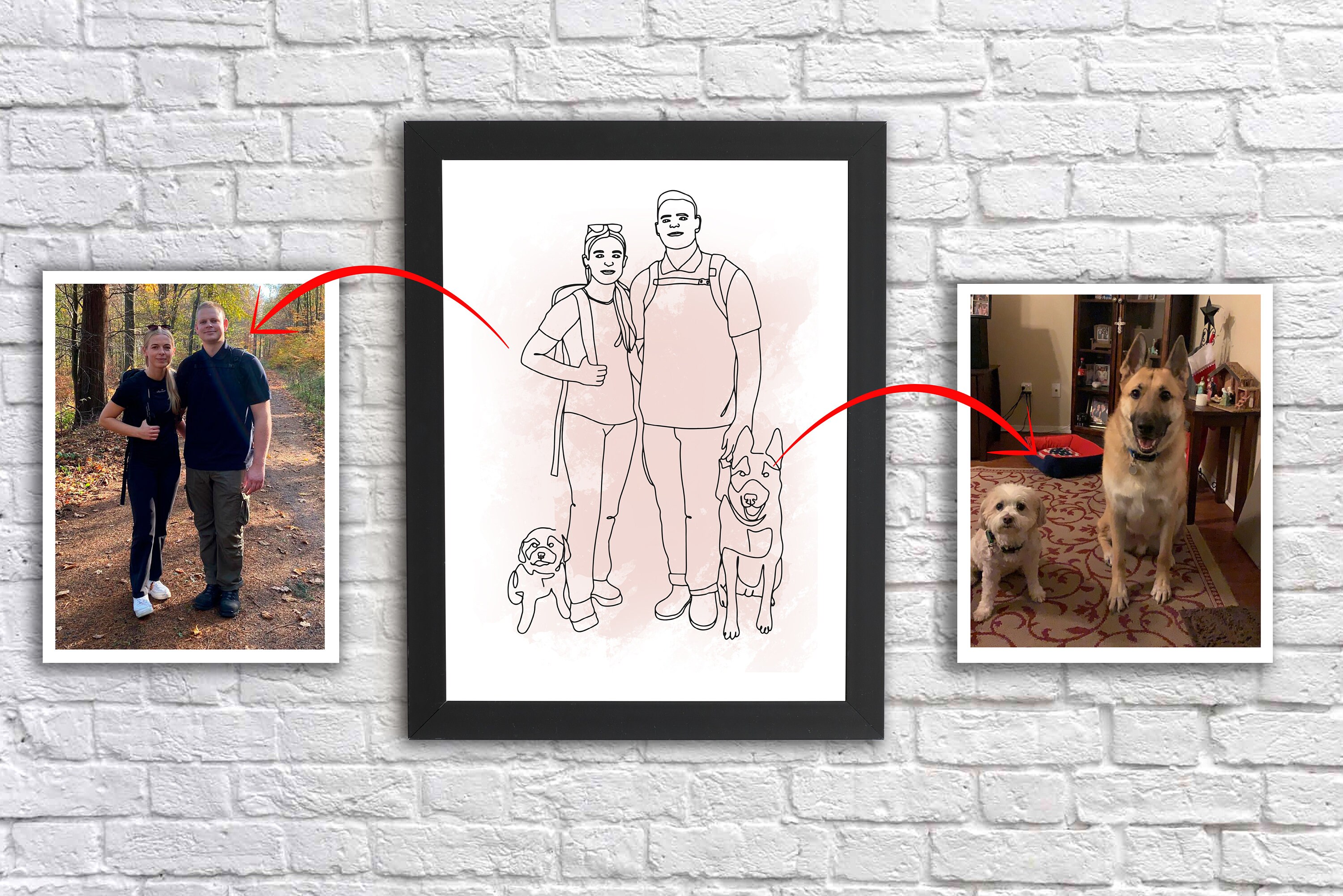 Custom Line Drawing From Picture Merge Image Adding Image - Etsy