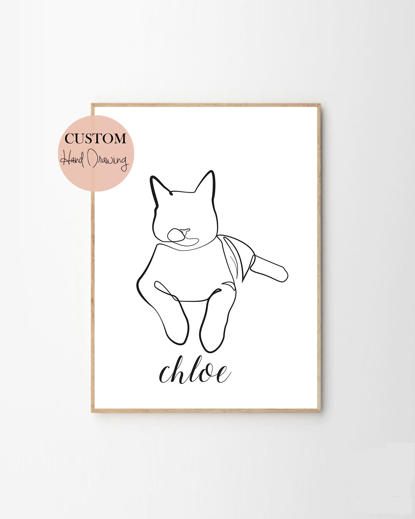 Cat Line Drawing Print Cat Print Personalised Printgiclée | Etsy