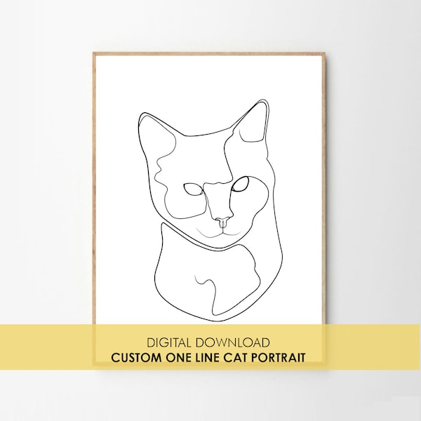 Cat Line Drawing - Etsy