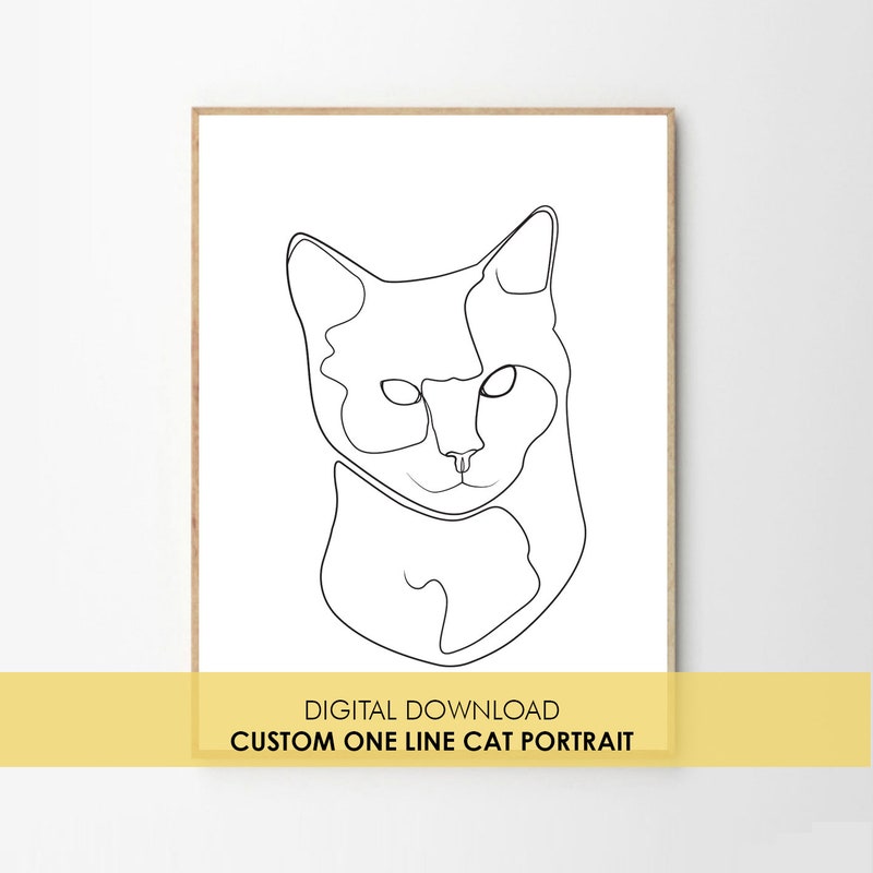 Line Drawing Cats - Etsy