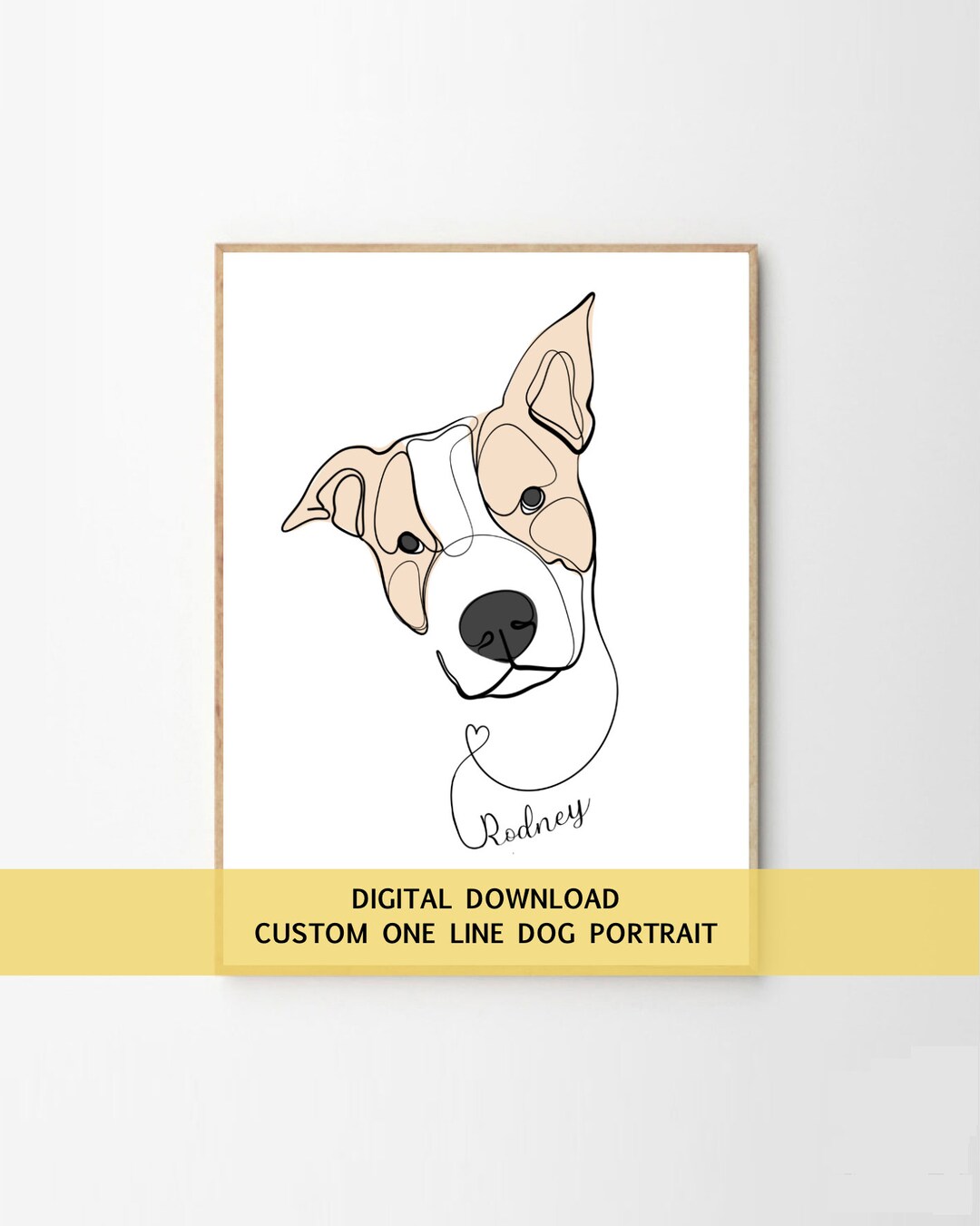 Custom Dog Line Art Portrait: Personalized Pet Drawing (digital ...