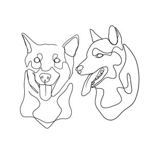 Custom Dog Line Art Portrait: Minimalist Pet Drawing (digital Download ...