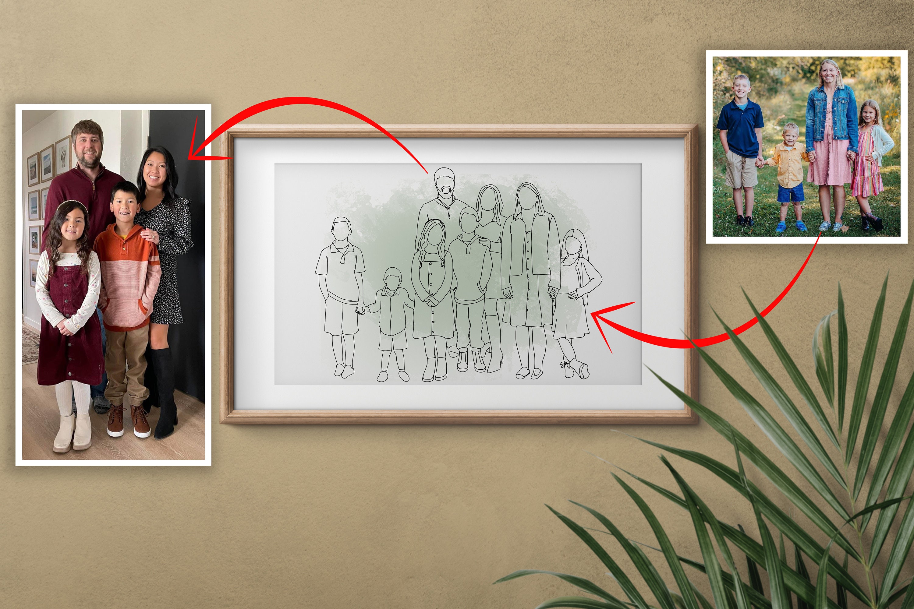 Custom Line Drawing From Picture Merge Image Adding Image - Etsy
