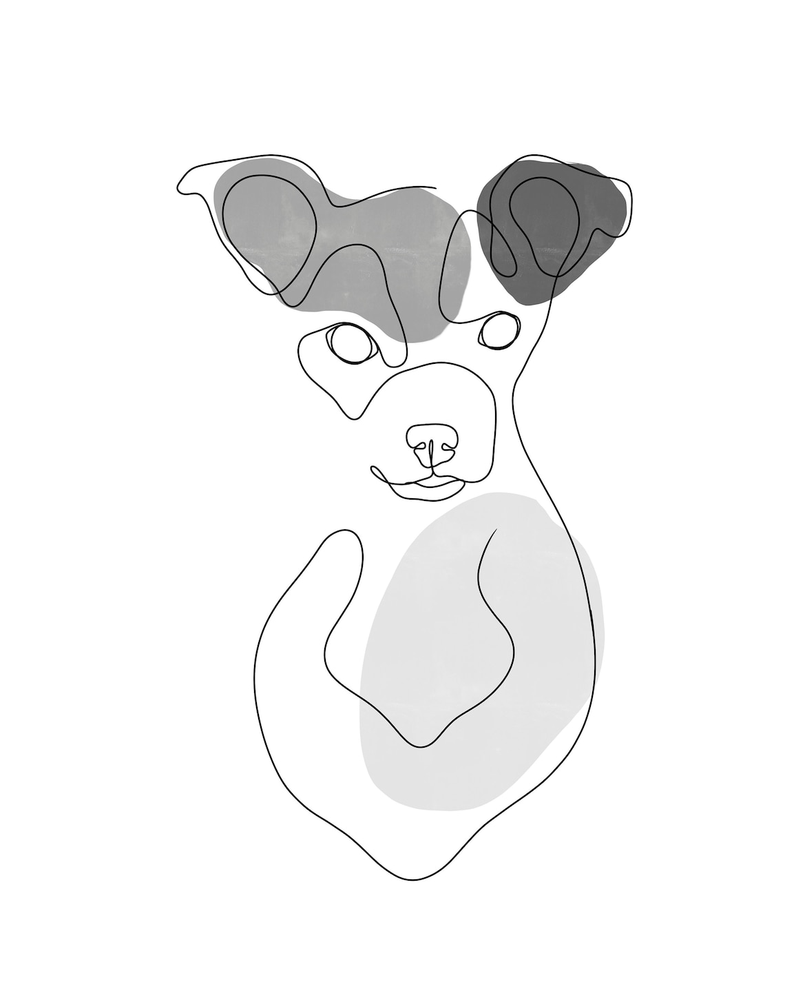 Custom Dog One Line Art With Color Personalized One Line | Etsy