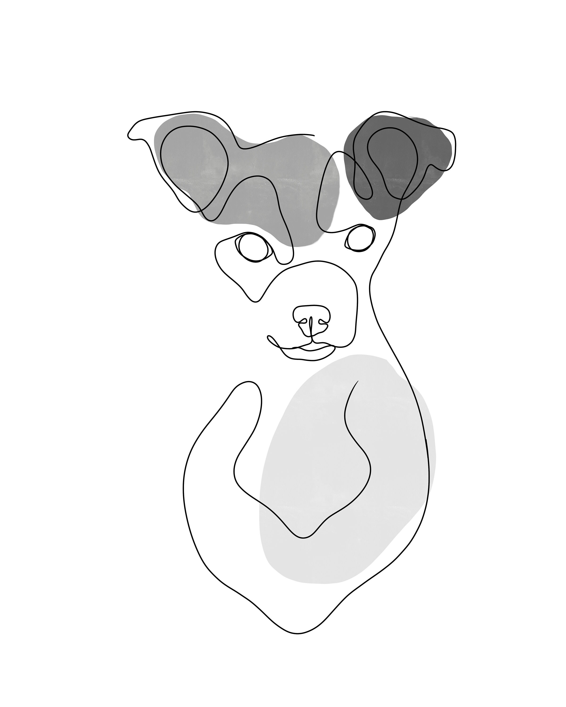 Custom Dog One Line Art With Color Personalized One Line | Etsy