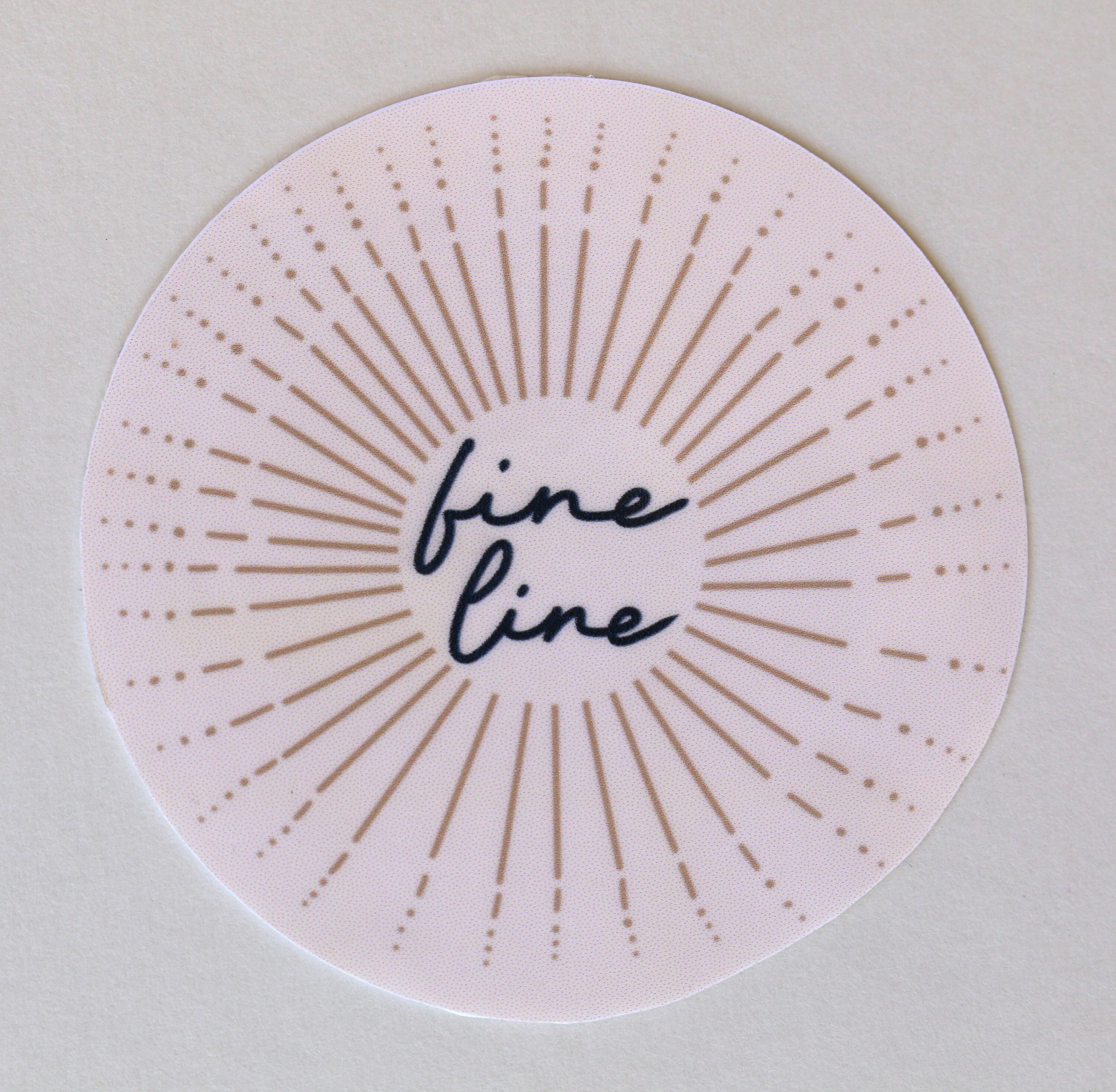 Fine Line Sun Waterproof Sticker | Etsy