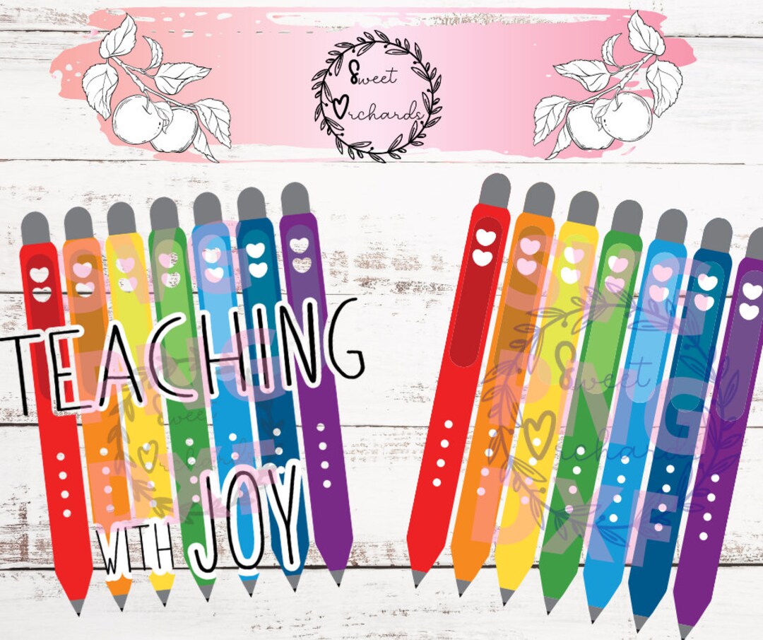 Teaching With Joy / Pens SVG / PNG / DXF Files - Etsy