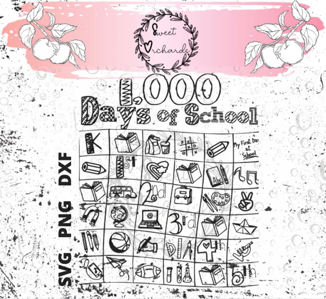 100 & 1000 Days of School / SVG / PNG / DXF - Etsy