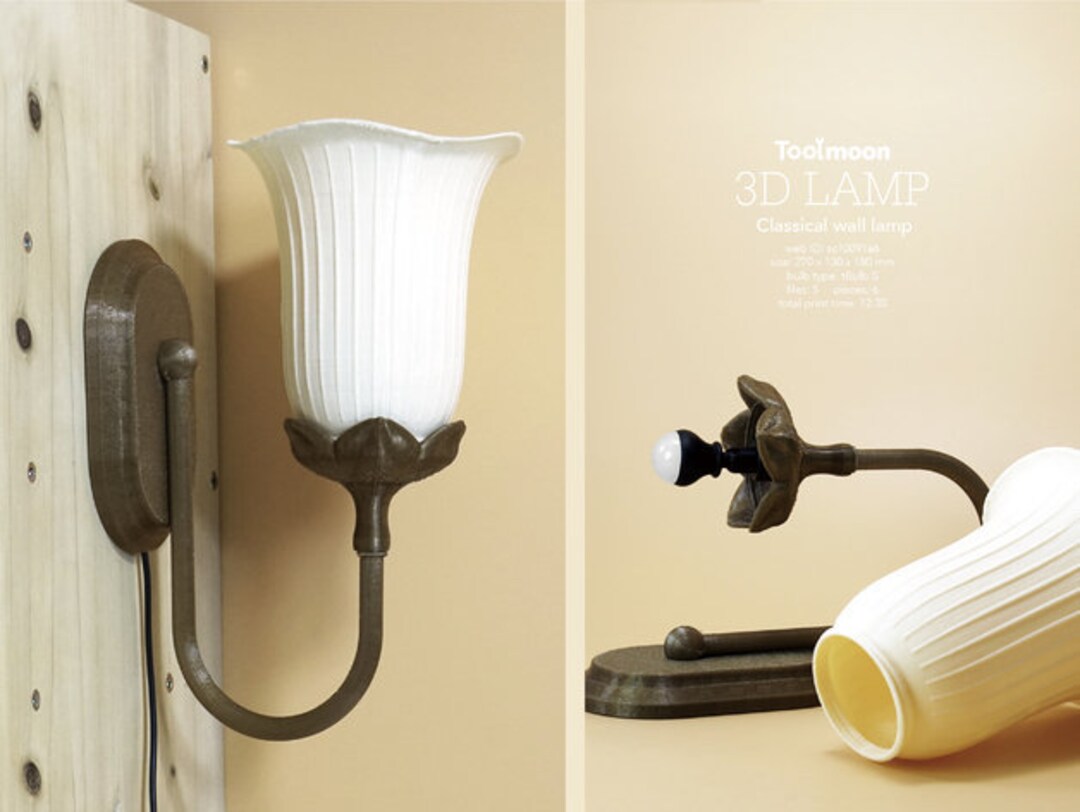 Classical Wall Lamp. STL File for 3D Printing - Digital Download. - Etsy