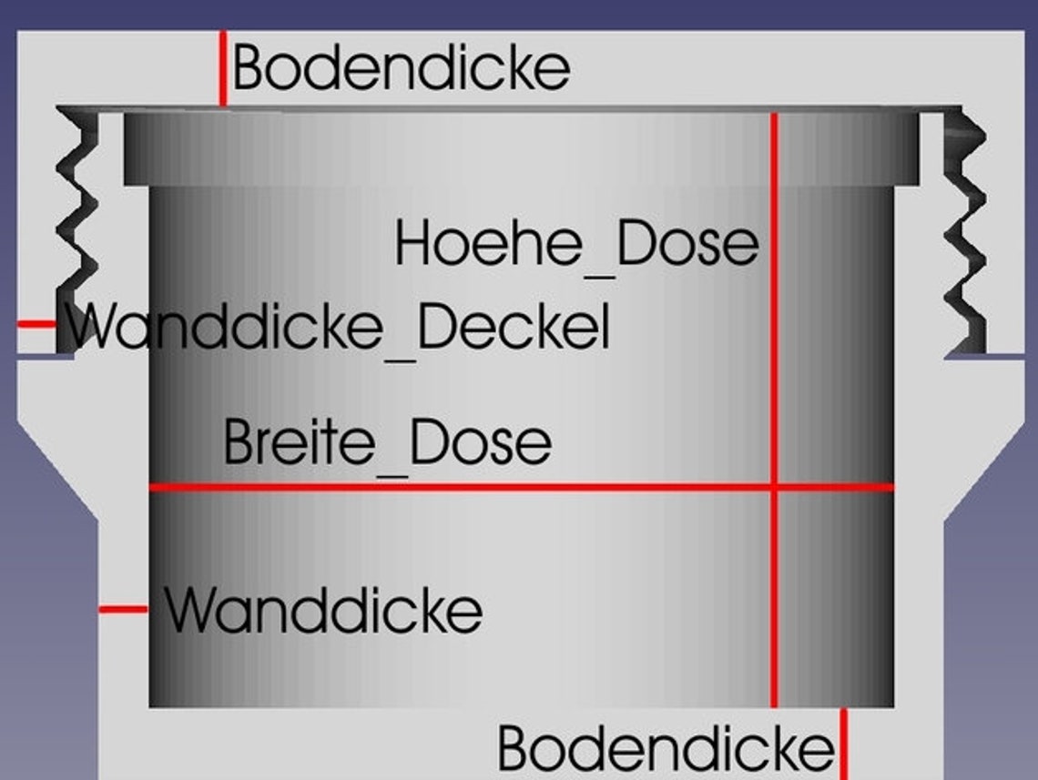 Customizable Round Box With Threaded Lid. STL File for 3D - Etsy