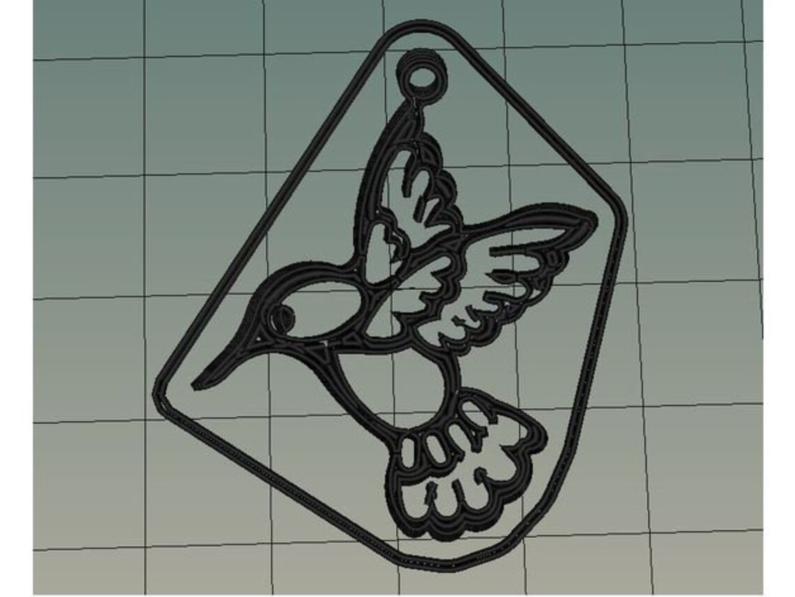 Colgante colibrí 40mm. Archivo STL para impresión 3D - Etsy España