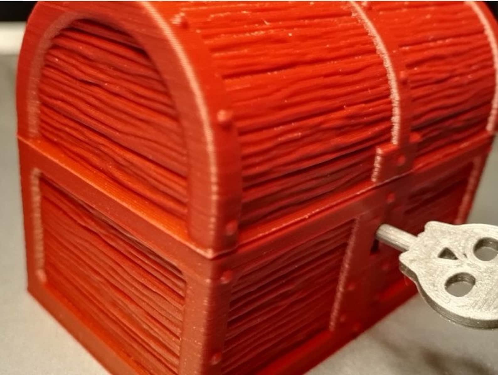 Hinged Chest With Working Lock and Wood Texture. STL File for - Etsy