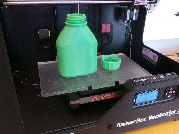 3d Printable Bottle and Screw Cap. STL File for 3D Printing - Digital ...
