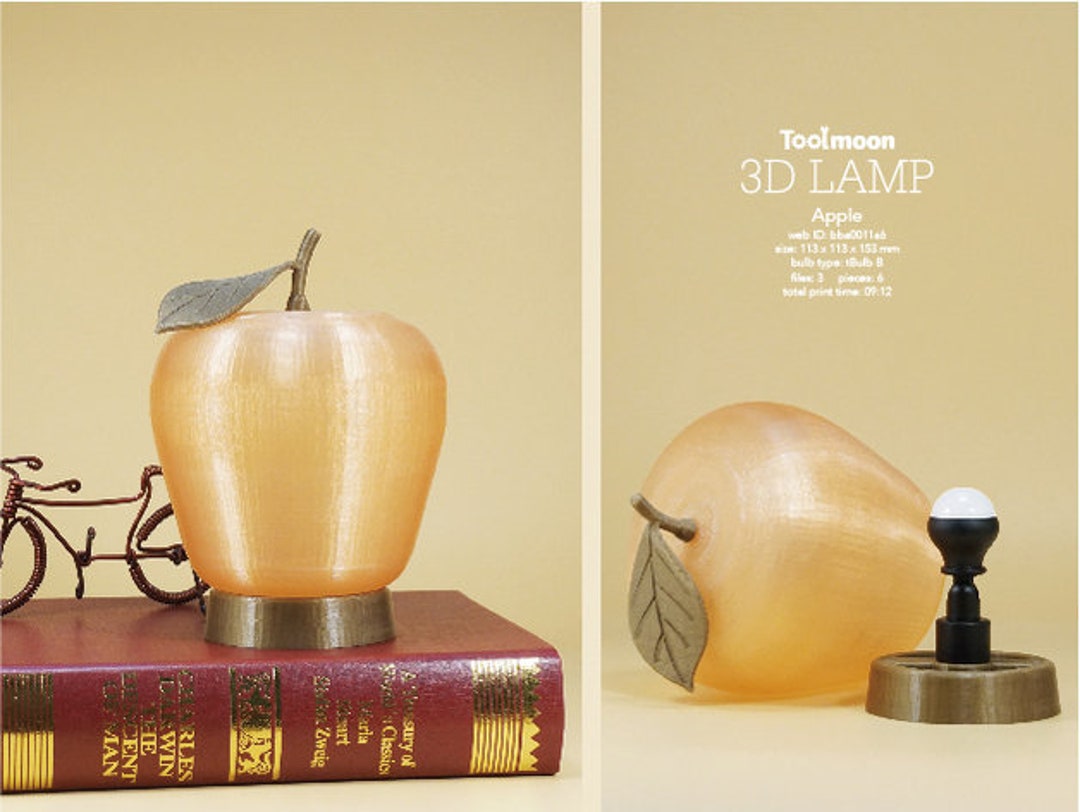 Apple Lamp. STL File for 3D Printing - Digital Download. - Etsy