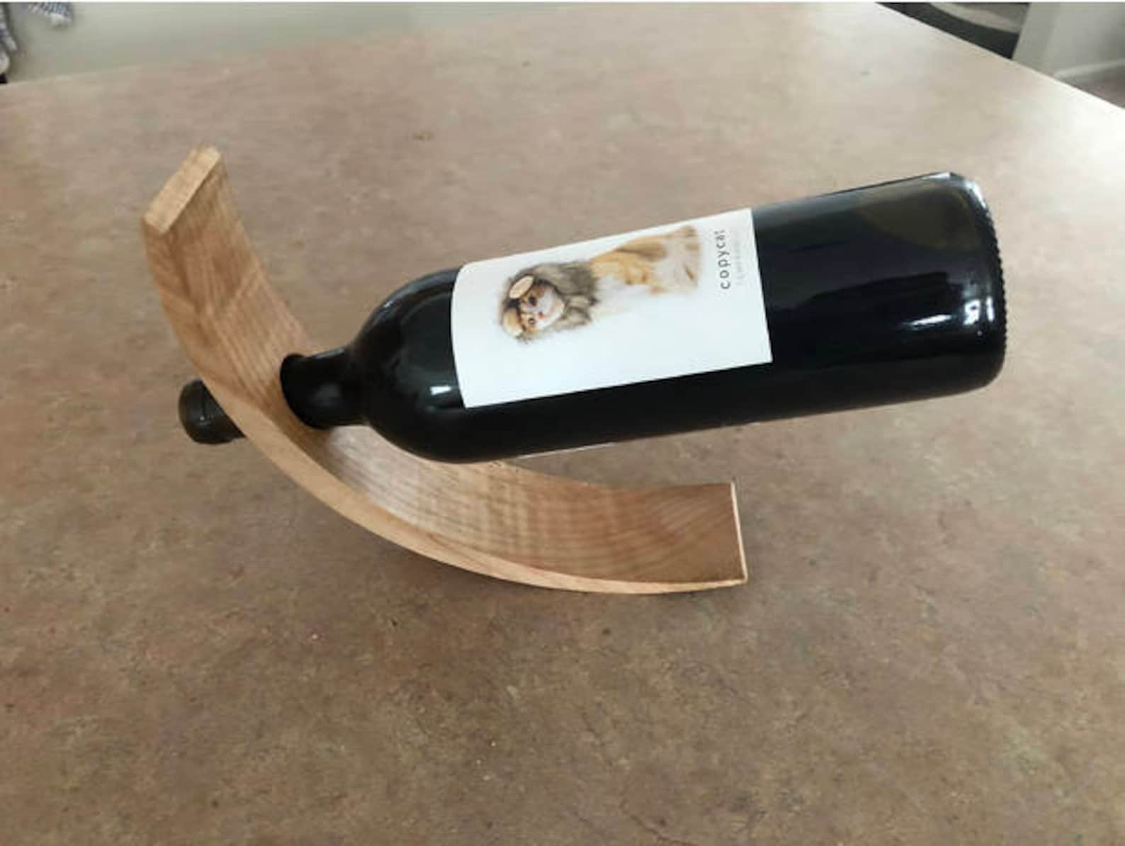 Curved Balancing Wine Holder. STL File for 3D Printing - Digital ...
