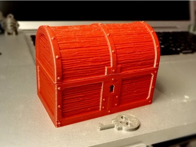 Hinged Chest With Working Lock and Wood Texture. STL File for - Etsy