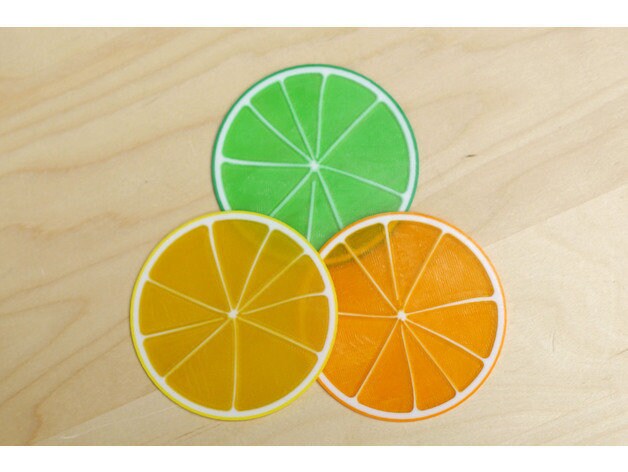 Multi-color Citrus Coaster. STL File for 3D Printing Digital - Etsy