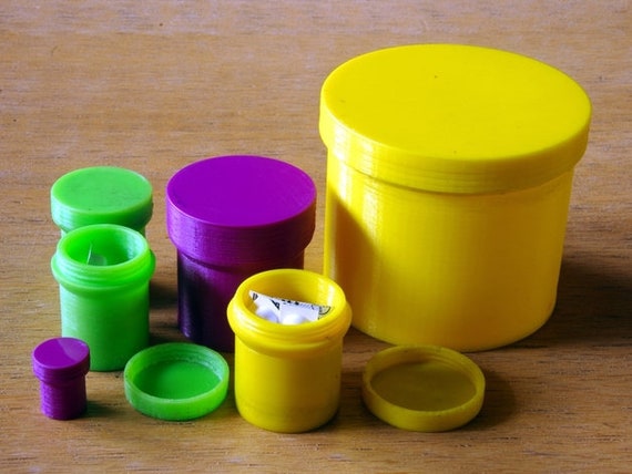 Customizable Round Box With Threaded Lid. STL File for 3D - Etsy