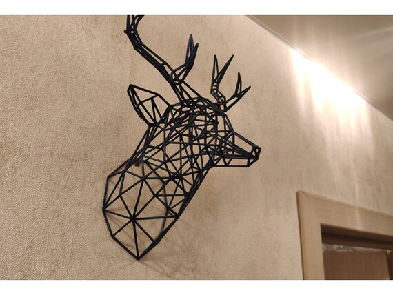 Wireframe Deer Head. STL File for 3D Printing Digital - Etsy