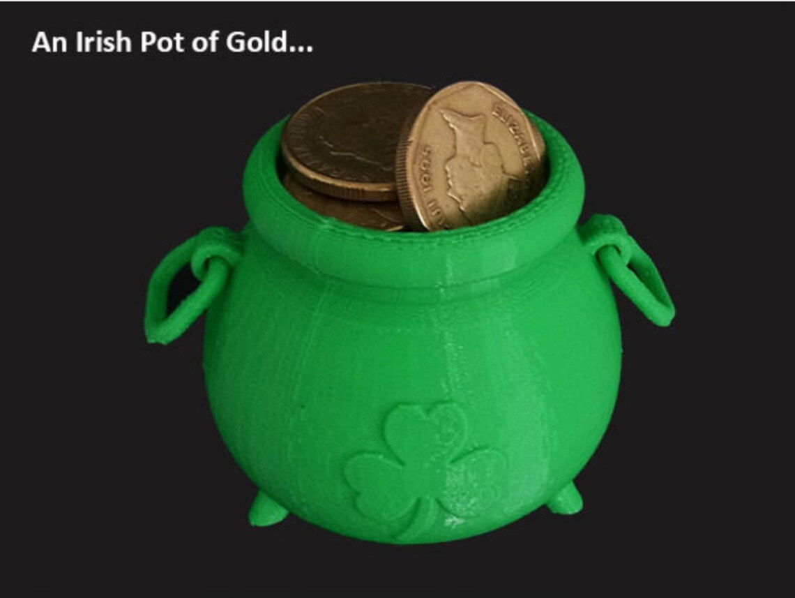 Irish pot of gold. STL File for 3D Printing Digital | Etsy