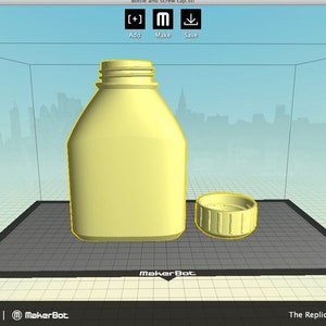 3d Printable Bottle and Screw Cap. STL File for 3D Printing - Digital ...