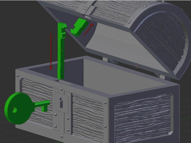 Hinged Chest With Working Lock and Wood Texture. STL File for - Etsy