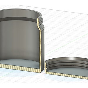 Threaded Jar With Lid. STL File for 3D Printing - Digital Download. - Etsy