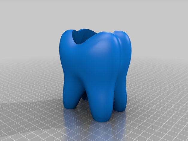 A Cup for Toothbrush and Toothpaste. STL File for 3D Printing Digital ...