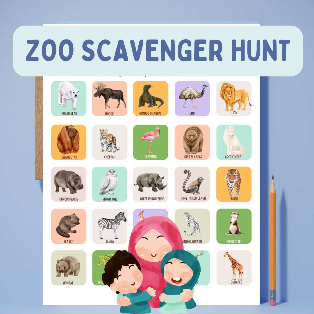 Zoo Scavenger Hunt Printable for Kids – Fun Animal Search Activity ...