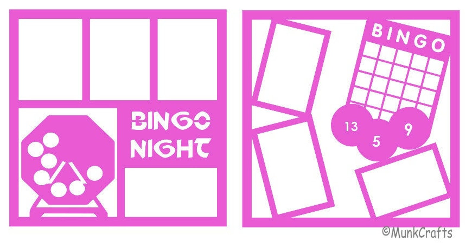 Bingo Layout Svg/bingo Scrapbook Overlay SVG File/bingo Scrapbook ...