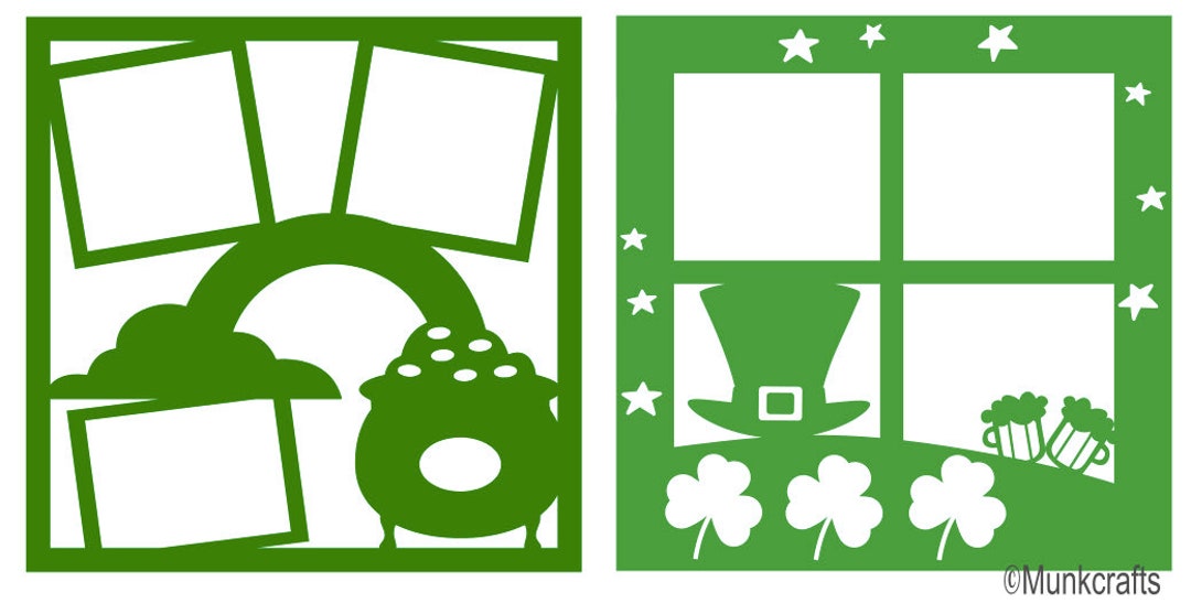 St. Patrick Day Scrapbook Overlay/st. Patrick Day Layout Svg/scrapbook ...