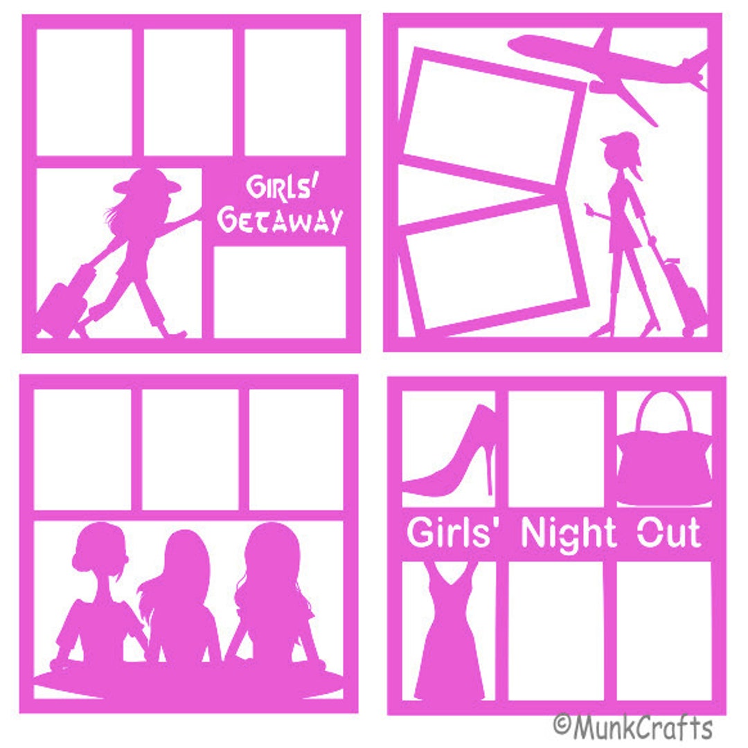 Girls Layout Svg/girls Scrapbook Overlay SVG Files/girls Scrapbook ...