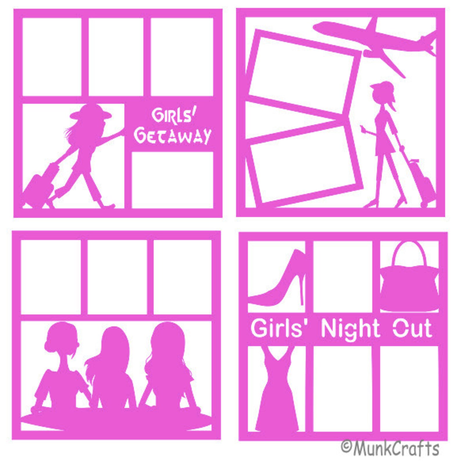 Girls Layout Svg/girls Scrapbook Overlay SVG Files/girls Scrapbook ...