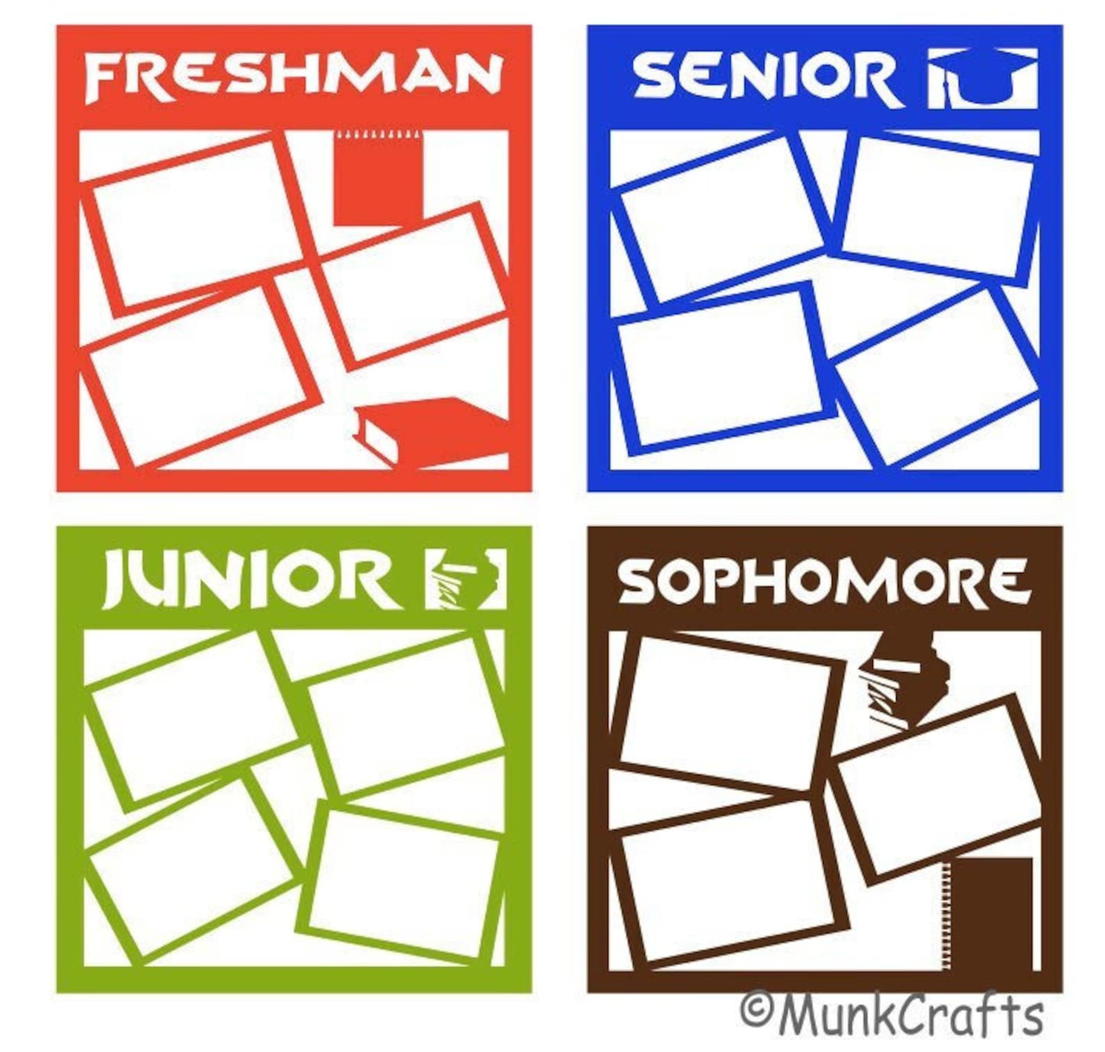 College Years Freshman/sophomore/junior/senior Scrapbook Overlay SVG ...