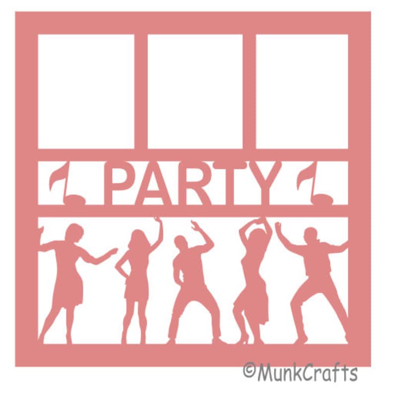Party Kids Themed Scrapbook Overlay Digital SVG File for Cricut/canva ...