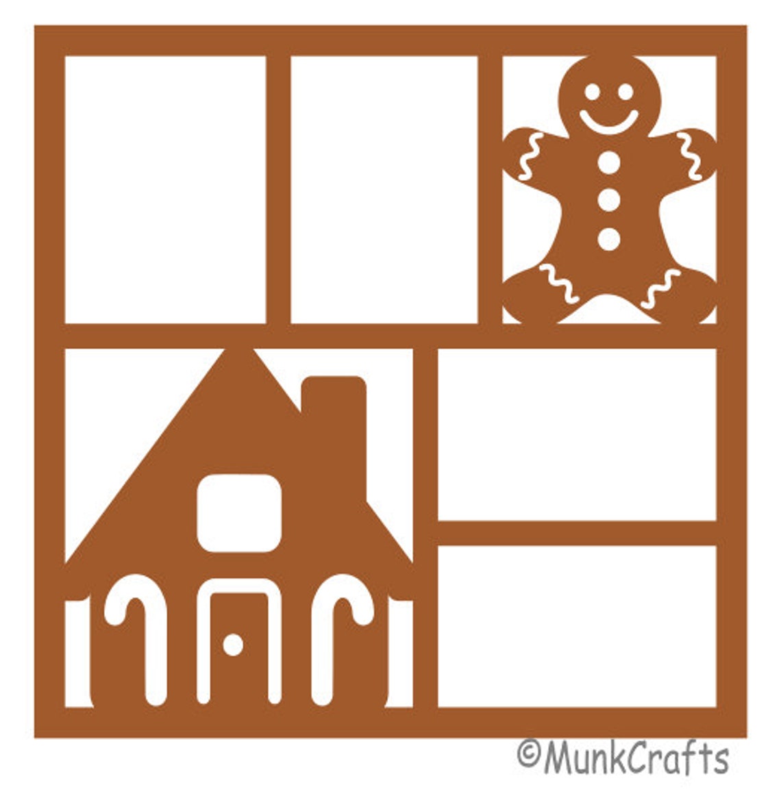 Gingerbread Family Scrapbook Overlay SVG Digital Files for Cricut ...
