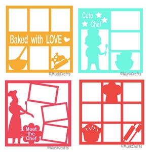 Cooking/baking/kitchen/baked With Love/chef Themed Scrapbook Overlay ...