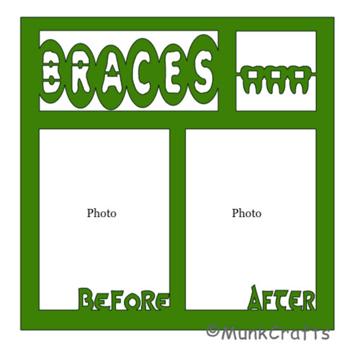 Braces Scrapbook Overlays Digital SVG Files for Cricut/canva Template ...
